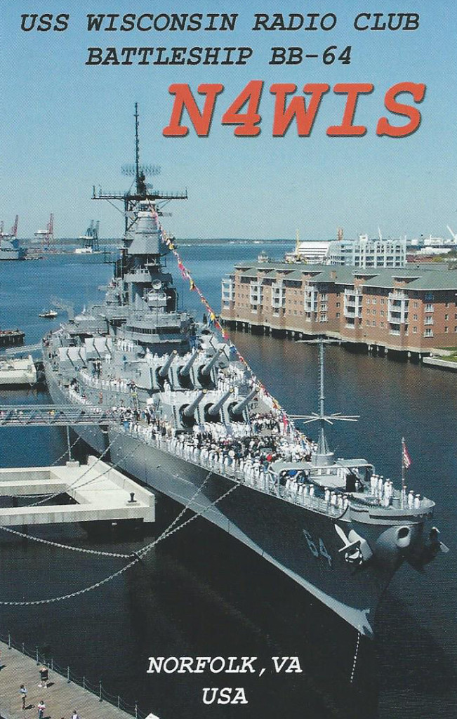 QSL: N4WIS, Battleship USS Wisconsin, Norfolk, Virginia, USA | K2SWL DX ...